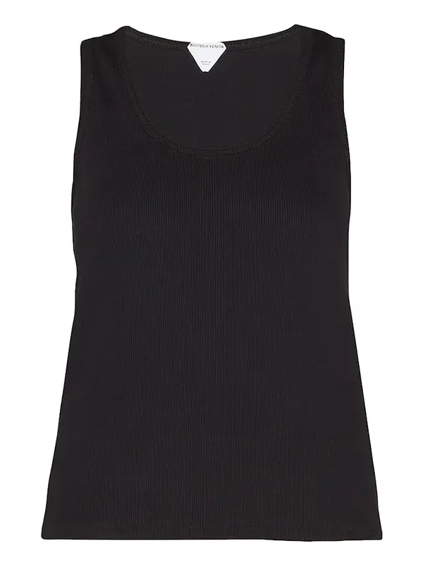 Bottega Veneta Dry Stretch Cotton Ribbed Tank Top - Nero