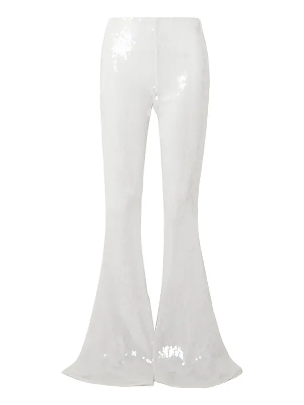 16Arlington Koro Sequined Tulle Flared Pants - White