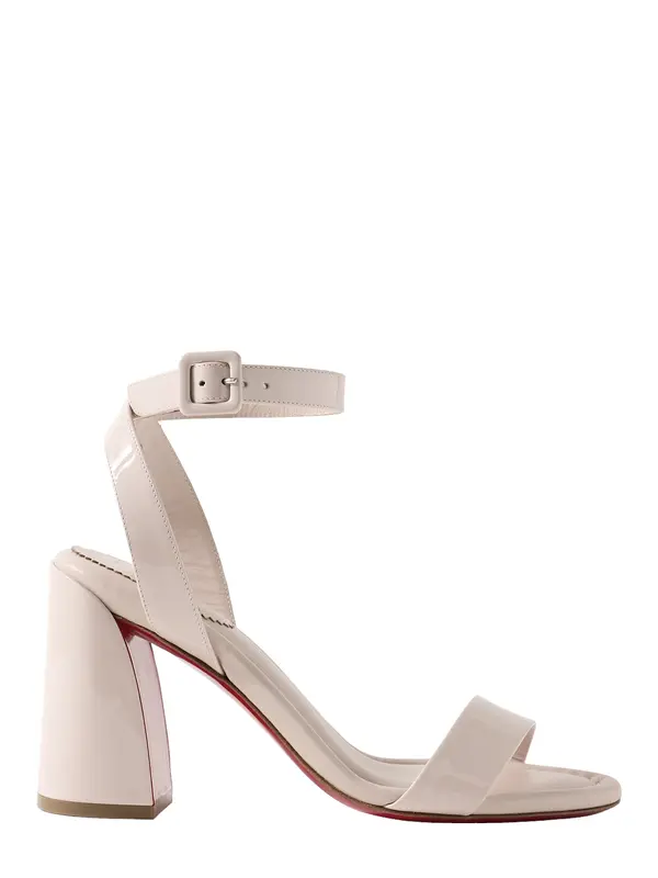CHRISTIAN LOUBOUTIN Miss Sabina 85 Patent-leather Sandals - Neutrals