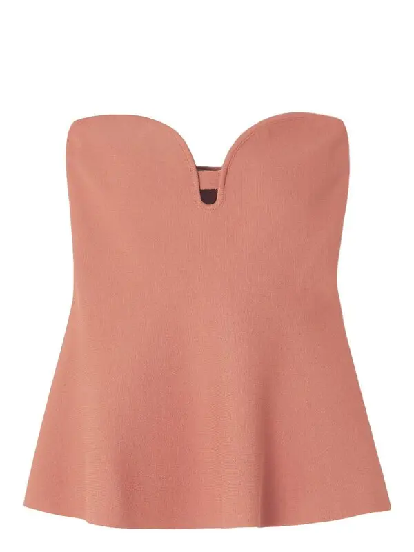 Stella McCartney Strapless Stretch-knit Peplum Top - Pink
