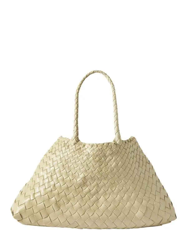 Dragon Diffusion Santa Croce Woven Leather Tote - Cream