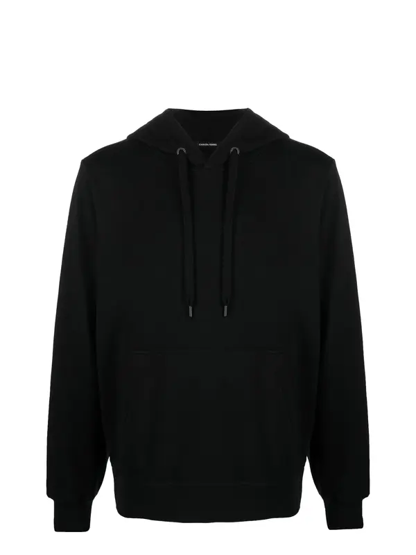 Canada Goose Logo Drawstring Hoodie - Black