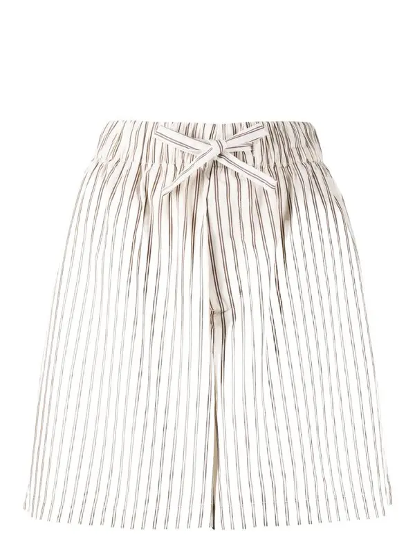TEKLA Stripe-print Pyjama Shorts - White