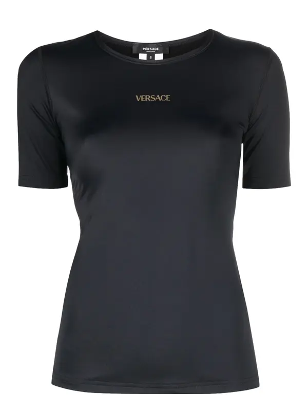 Versace Logo-print Round-neck T-shirt - Black