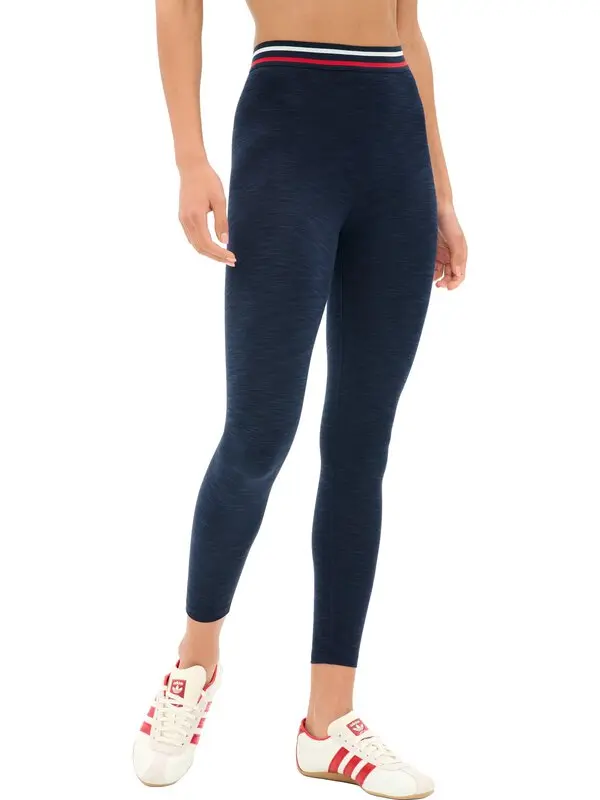 Splits59 Bailey High Waist Active Rib 7/8 Leggings - Heather Indigo