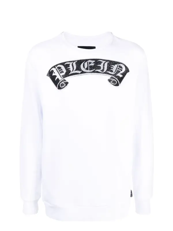 Philipp Plein Crystal Logo Sweatshirt - White