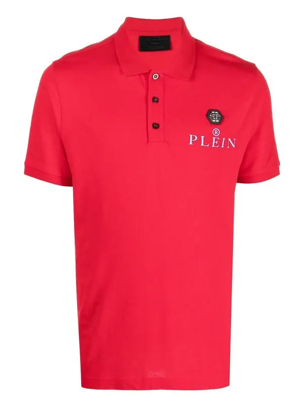 Philipp Plein Logo-plaque Polo Shirt - Red