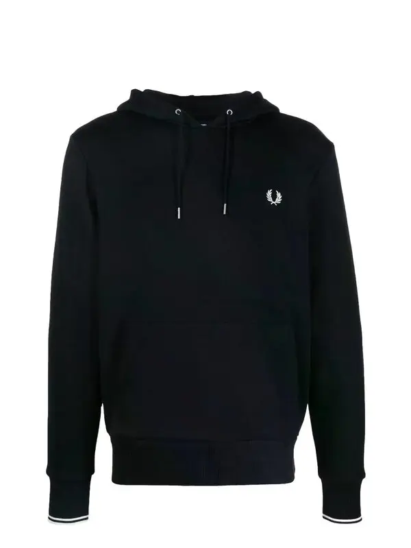 Fred Perry Embroidered Logo Hoodie - Blue