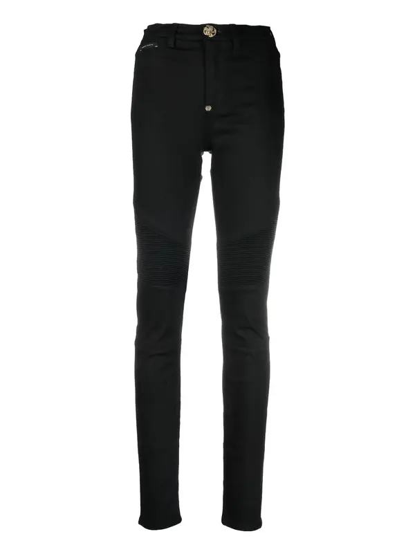 Philipp Plein Biker High-waisted Skinny Jeans - Black