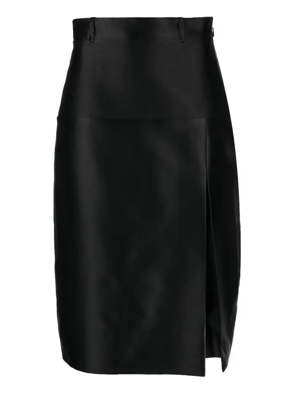 Gucci Duchesse Silk Midi Skirt - Black