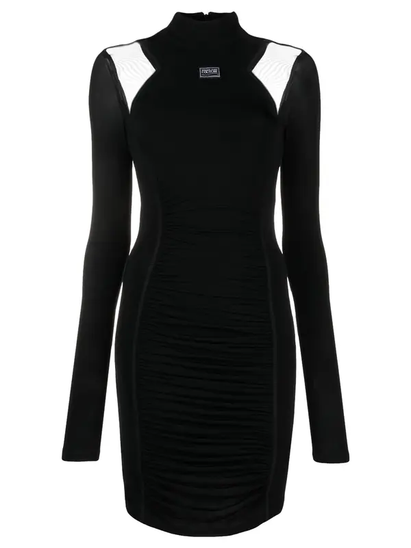 Versace Mesh-panel Mini Dress - Black