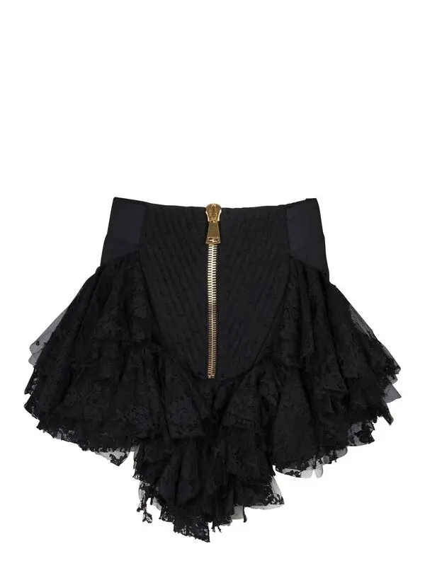 Balmain Asymmetric Skirt - Black