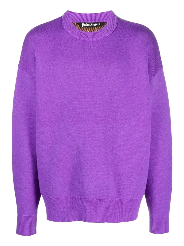 Palm Angels Palm Tree Wool-knit Jumper - Purple