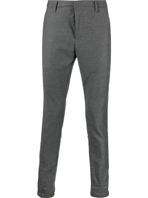 DONDUP Virgin Wool Tapered Trousers - Grey