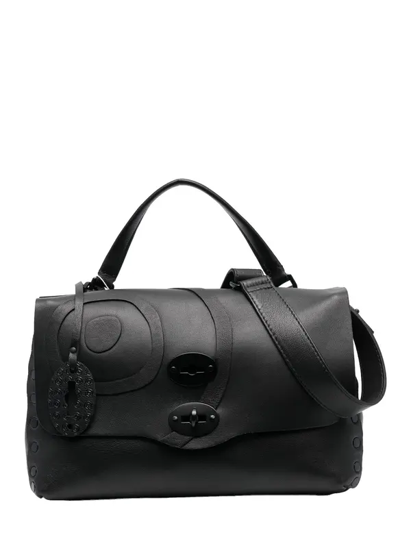 ZANELLATO Foldover Top Satchel - Black