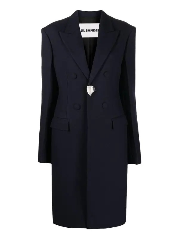 JIL SANDER Single-button Wool Coat - Blue