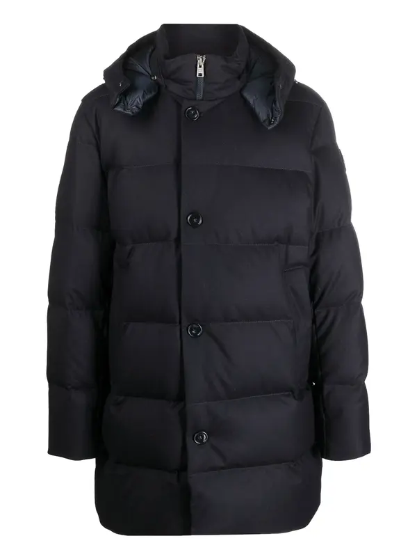 Woolrich Quilted Down Parka Coat - Blue