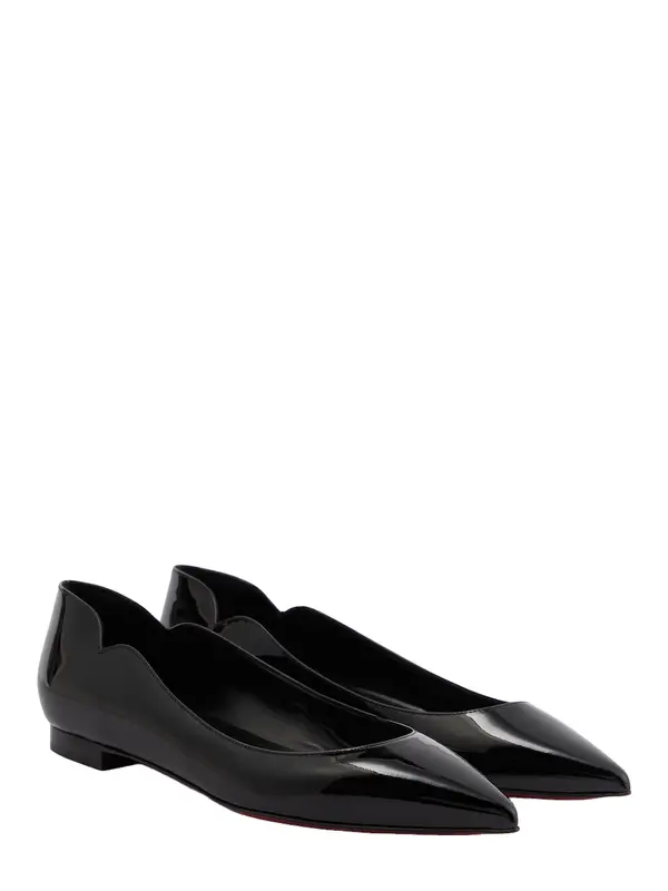 CHRISTIAN LOUBOUTIN Hot Chick Leather Ballet Flats - Black