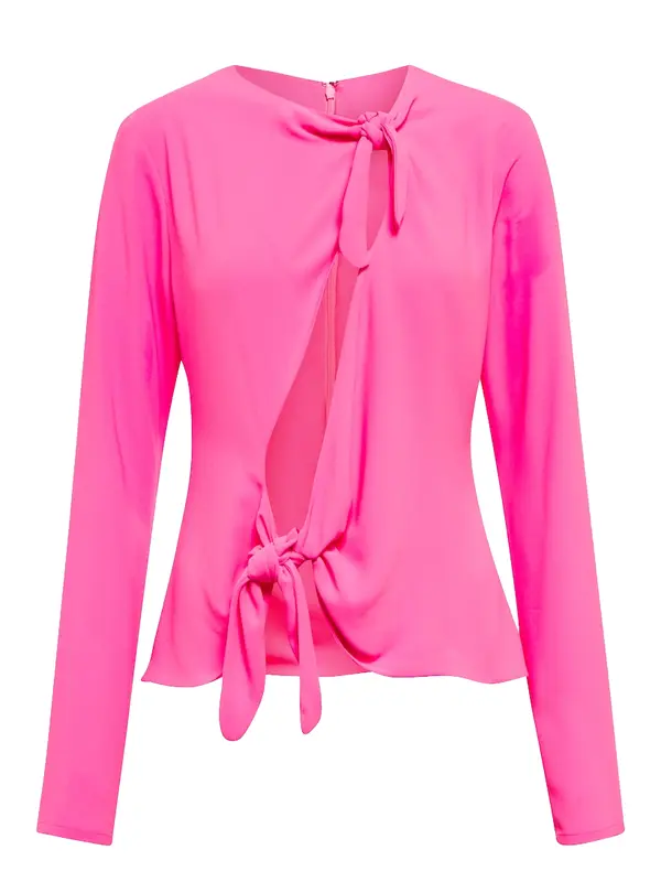 Attico Self-tie Cutout Top - Pink