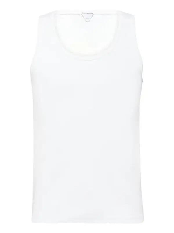 Bottega Veneta Ribbed-knit Cotton-blend Tank Top - White