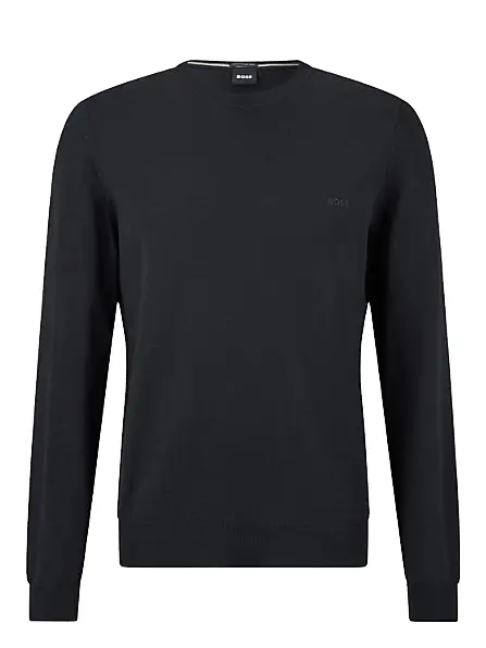 BOSS Leisure Virgin Wool Sweatshirt - Black