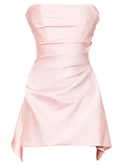 House Of Cb Jasmine Strapless Cotton-blend Mini Dress - Rose Pink