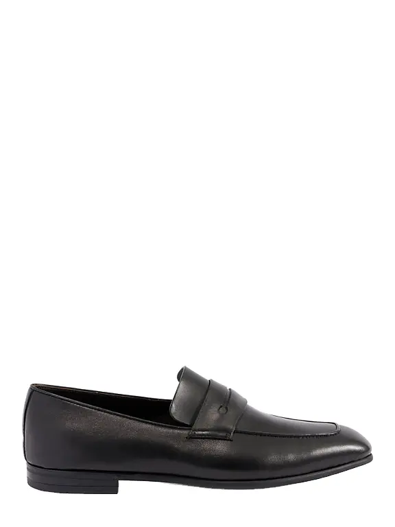 Ermenegildo Zegna L'asola Leather Penny Loafers - Black