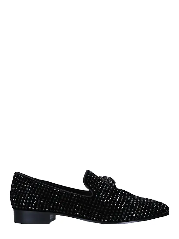 Kurt Geiger Ace Studded Suede Loafers - Black
