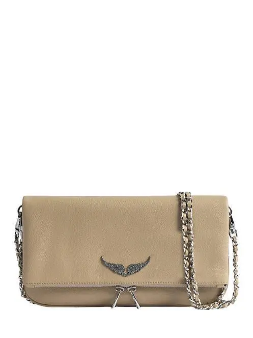 Zadig&Voltaire Rock Grained Leather Clutch - Clay