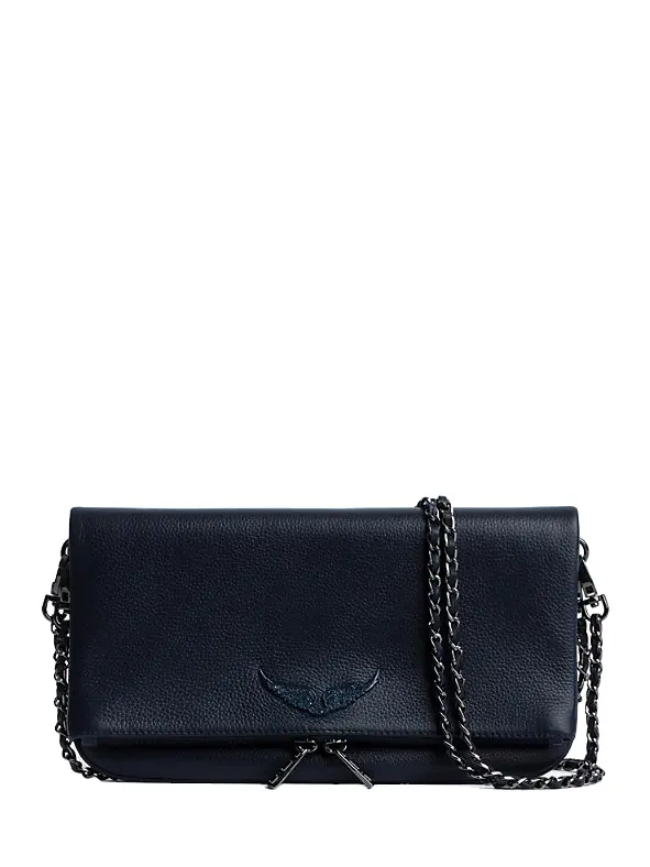 Zadig&Voltaire Rock Grained Leather Clutch - Ink