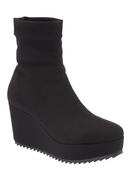 PEDRO GARCIA Urbana Wedge Bootie - Black 2-way Stretch