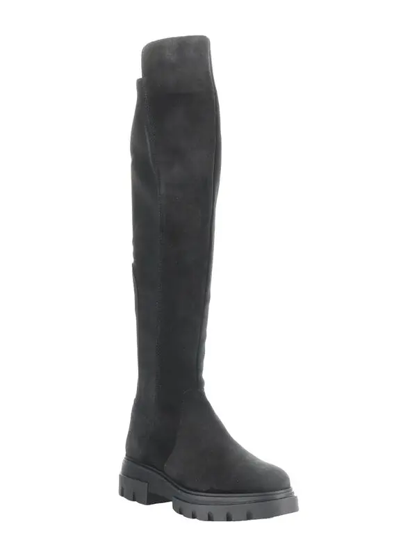 BOS. & CO. Fifth Waterproof Knee High Boot - Black Suede/stretch