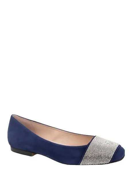 PATRICIA GREEN Milan Embellished Ballet Flat - Navy Suede