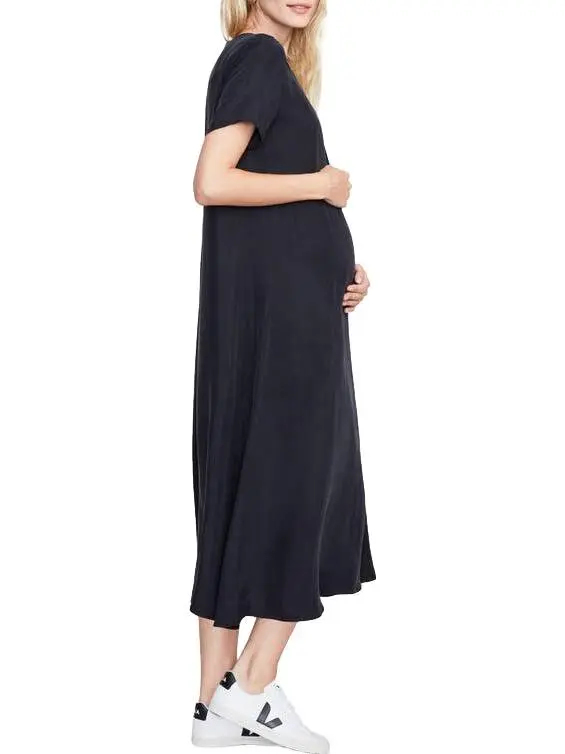 Hatch The James Maternity Midi Dress - Black Knit