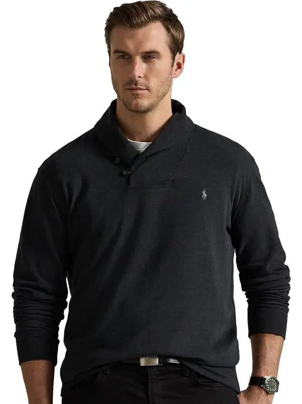 Ralph Lauren Luxury Jersey Shawl-collar Pullover - Polo Black Heather
