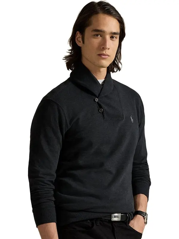 Ralph Lauren Jersey Shawl-collar Pullover - Polo Black Heather
