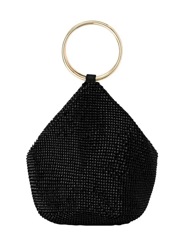OLGA BERG Ellie Crystal Mesh Bag - Black