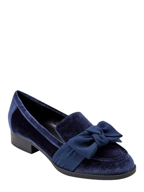 Bandolino Bow Loafer - Dark Blue Velvet