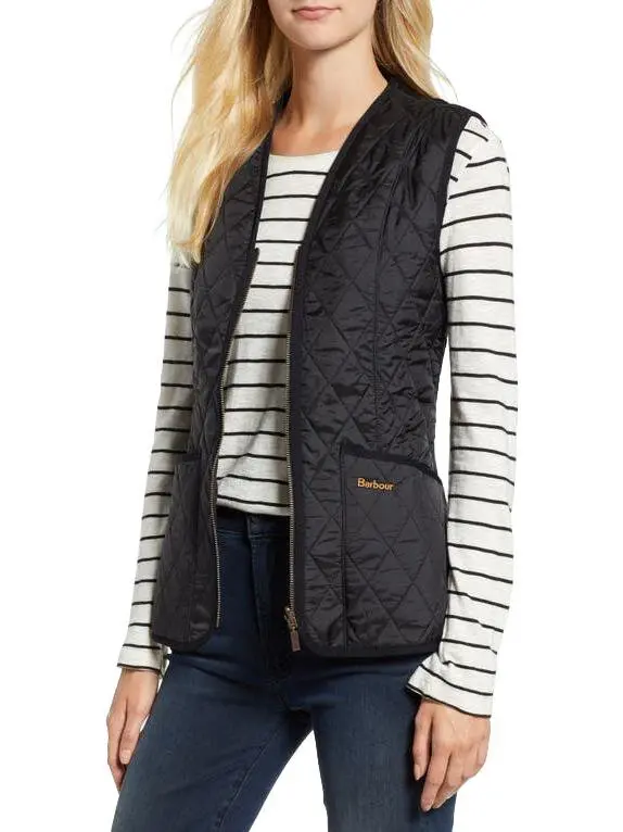 Barbour Betty Quilted Fleece Lined Vest - Black/black