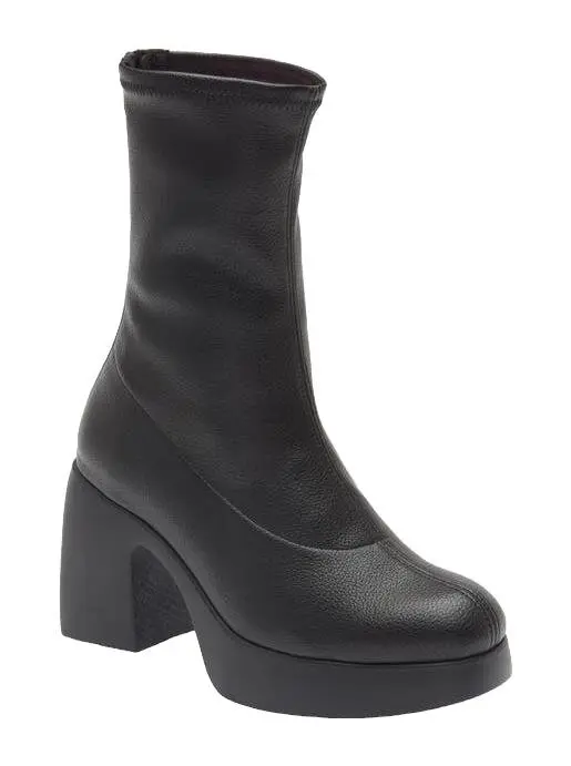 WONDERS Platform Stretch Bootie - Black