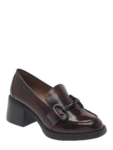 WONDERS Block Heel Loafer With Bit Ornament - Regata Vino