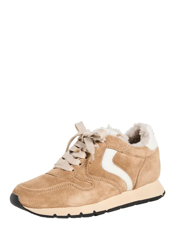 VOILE BLANCHE Julia Shearling Sneakers - Tobacco Ice