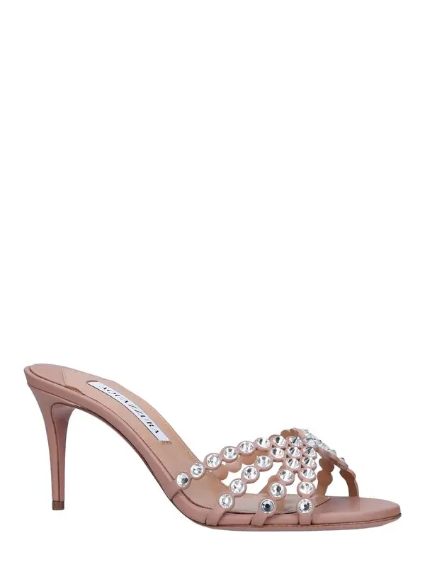 AQUAZZURA Tequila Embellished Mules 75 - Pink