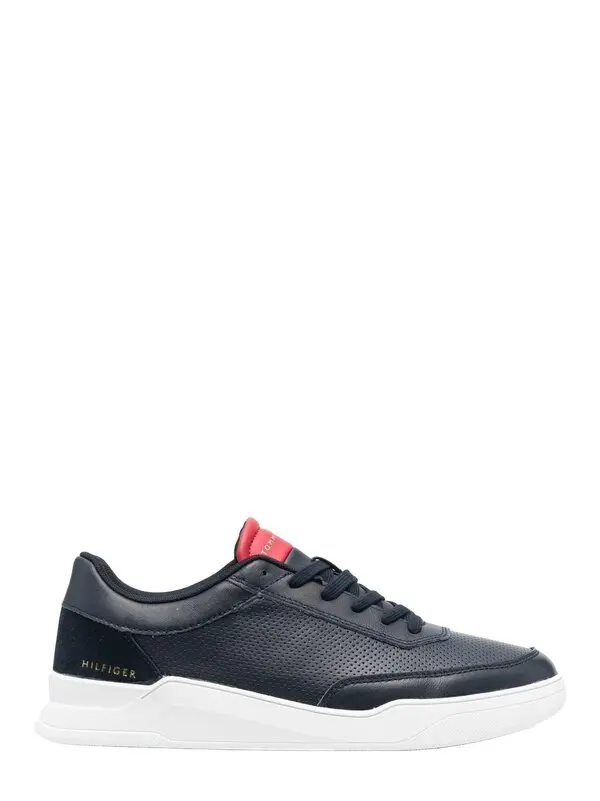 Tommy Hilfiger Perforated Leather Lace-up Sneakers - Blue