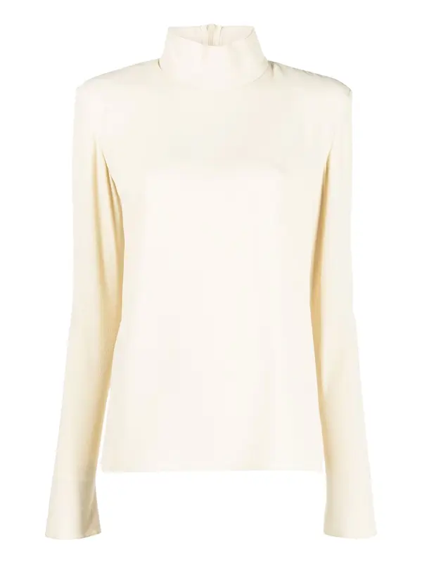 Veronique Leroy Raw-cut Edge Long-sleeved Top - Neutrals
