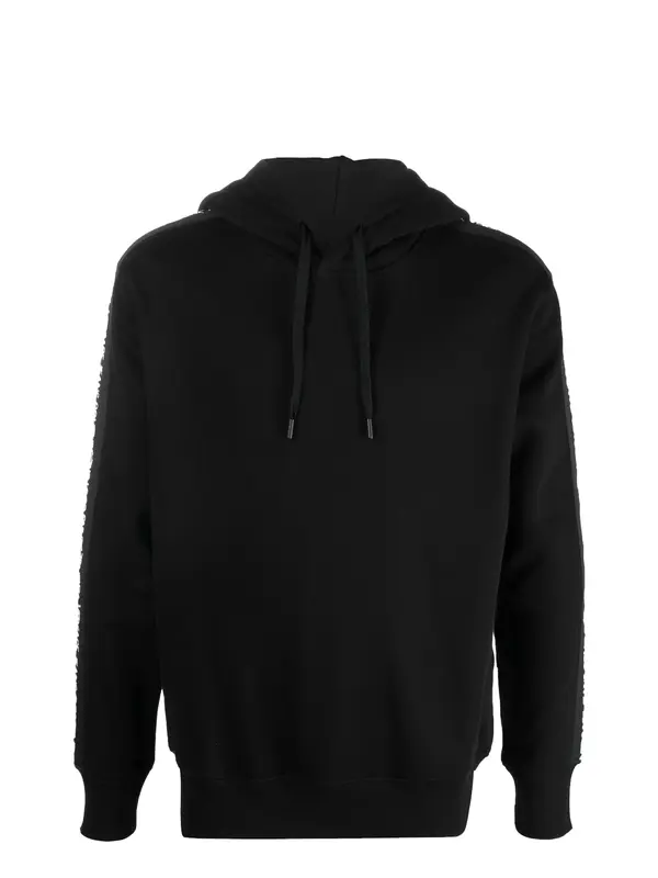 Versace Logo-tape Pullover Hoodie - Black