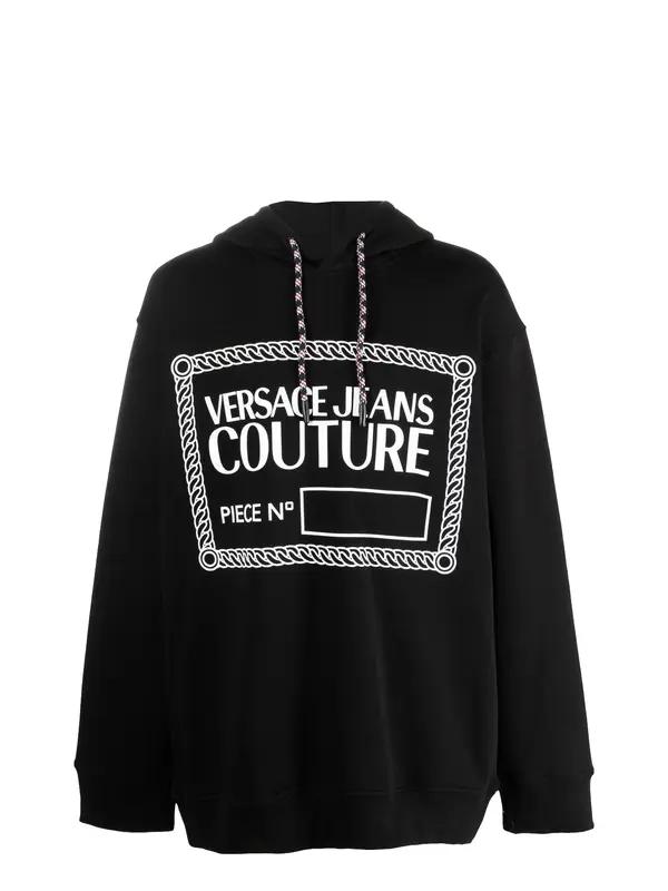 Versace Logo Hoodie - Black