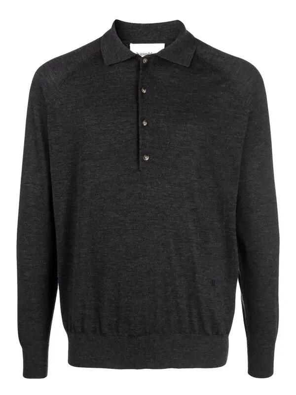 Nanushka Wool Long-sleeve Polo Shirt - Grey