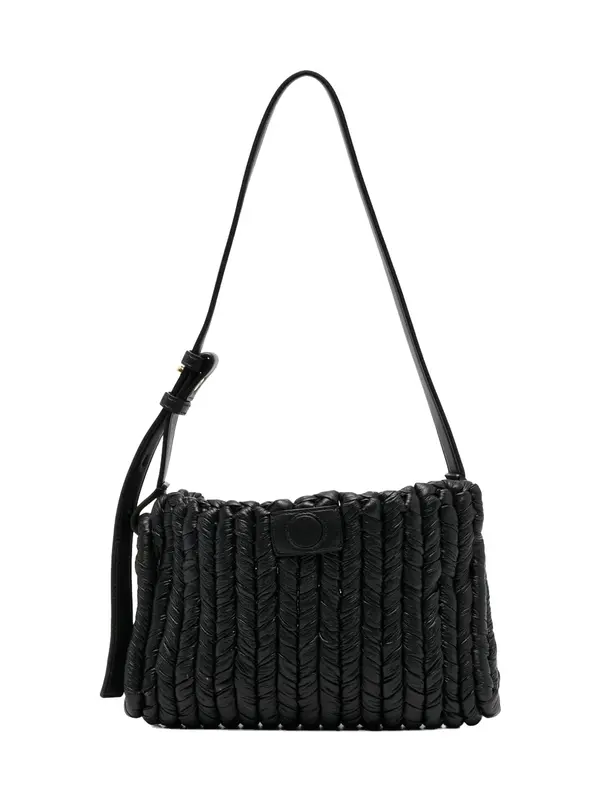 Nanushka Woven Shoulder Bag - Black