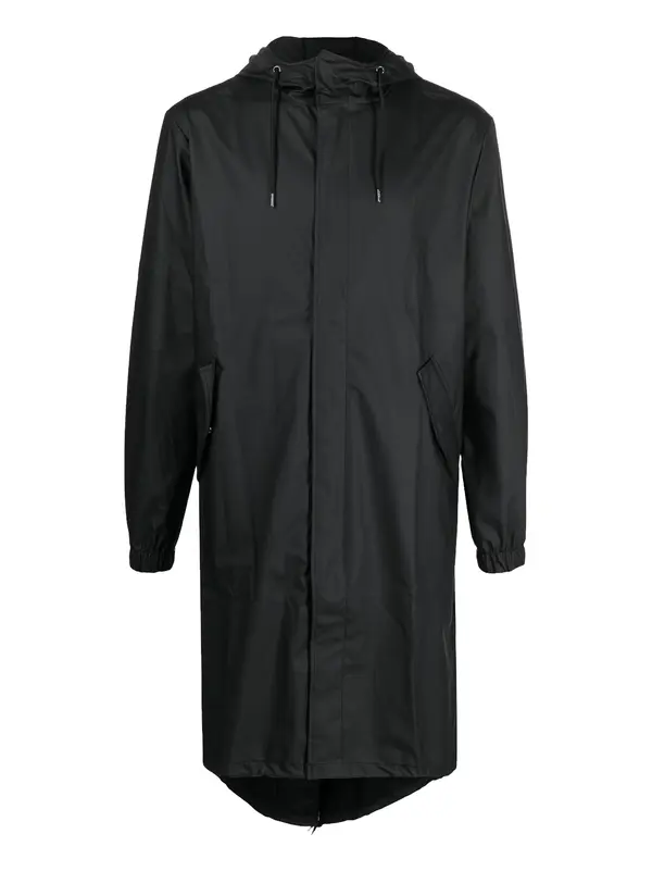 Rains Zip-up Hooded Raincoat - Black